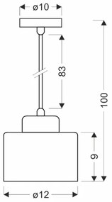 Lustr na lanku OLENA 1xE27/60W/230V černá