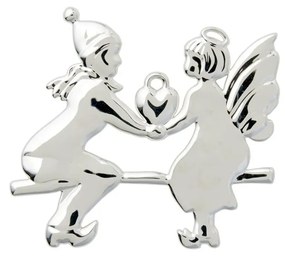 Vánoční ozdoba Angel on Seesaw Silver 6,5 cm Rosendahl