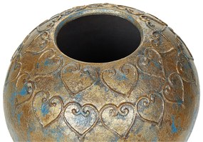 Pálená hlína Dekorativní váza 33 Zlatá Modrá NIDA Beliani