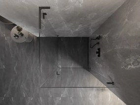 Mexen Lunar-B L výklopný sprchový kout pravý 90 x 90 cm, čiré sklo, broušený grafit, 832L-090-090-66-00-P