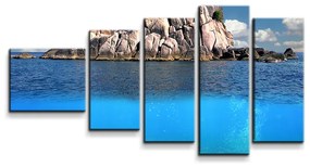 Sablio Obraz - 5-dílný Skála v moři - 100x60 cm