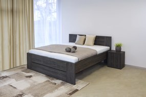 Ahorn Dřevěná postel Lorano 190x100 Dub černý