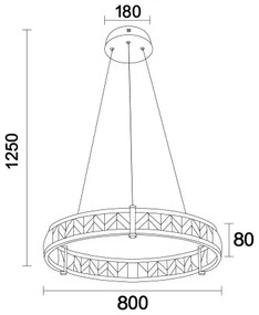 LED Stmívatelný lustr na lanku ENRIQUE LED/55W/230V 3000-6000K +dálkové ovládání