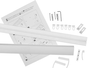Dekodum Jednořadá hliníková stropní kolejnicová garnýž s krytem bílá 200 cm