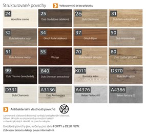 Intedoor Desk New koupelnový nábytek 705 mm s umyvadlem na desku, DE 54 70 STORM 1Z Varianta: 31 Dub Nebraska přírodní