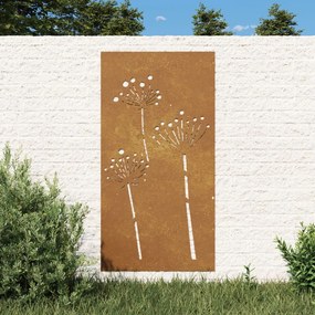 Zahradní nástěnná dekorace 105 x 55 cm cortenová ocel Květina - Default Title