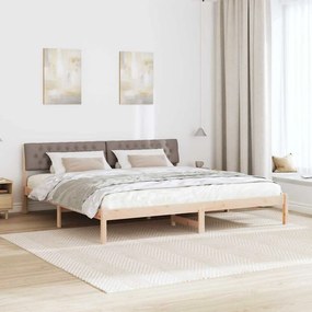 Rám postele Hnědá a taupe 200 x 200 cm Masivní borovicové dřevo 3394341