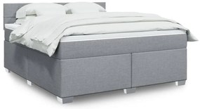 Box spring postel s matrací světle šedá 180 x 200 cm textil 3288267