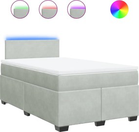 Box spring postel s matrací světle šedá 120 x 200 cm samet 3288576