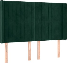 Box spring postel s matrací a LED tmavě zelená 140x190 cm samet 3139682
