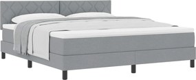 Postel s boxspringem s čelo Světle šedá 180 x 200 cm textil 3338783