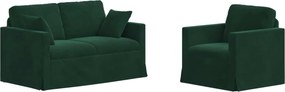 Set pohovek 2 ks Tmavě zelená samet 3407509