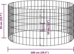 Zahradní kompostér Ø 100 x 50 cm pozinkovaná ocel 3115943