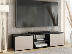 TV skříňka EDI 3 černý + kašmír otevřená TV skříňka s policí