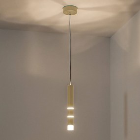 PURE Vega LED závěsné světlo, jeden válec, mosaz