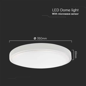 LED Koupelnové stropní svítidlo se senzorem LED/24W/230V 3000K IP44 bílá
