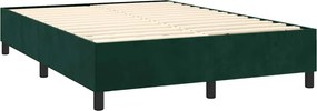 Box spring postel s matrací tmavě zelená 140x200 cm samet 3138028