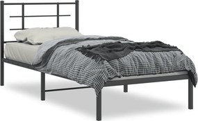 vidaXL Kovový rám postele s čelem 90 x 200 cm [355603] Barva: Černá