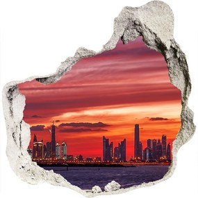 Wallmuralia Fototapeta díra na zeď 3D Západ slunce Dubaj 75x75 cm