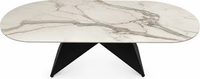 Jídelní stůl CALACATTA IMPERIALE – 201,5 × 90 cm, keramická deska 12 mm