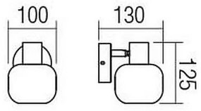 Redo 04-483 - Nástěnné bodové svítidlo AMBER 1xE14/28W/230V