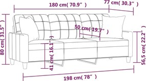 vidaXL 3místná pohovka s polštáři 180 cm umělá kůže [3200810] Barva: Černá