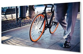 Obraz na skle Město na kole noha 125x50 cm