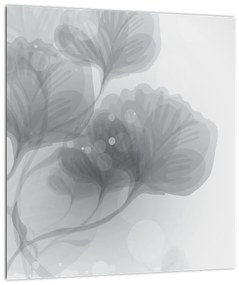 Obraz květin v šedých odstínech (30x30 cm)