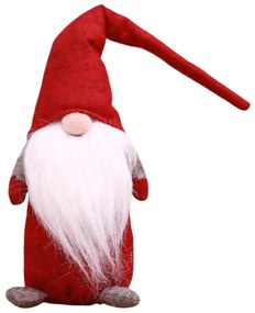 Vánoční skřítek HAPPY GNOME 44 cm, červený