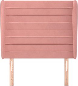 Čelo postele typu ušák růžové 83 x 23 x 118/128 cm samet 3118131