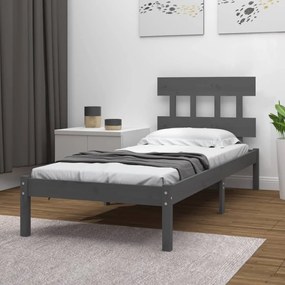 Rám postele šedý masivní dřevo 90 x 200 cm,  3104725 HangarStore.cz