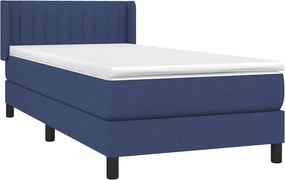 Box spring postel s matrací modrá 90x200 cm textil 3129847