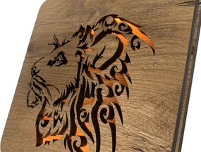 Li-Go "Hlava lva" lampa 19x19 cm provedení povrchu: dub