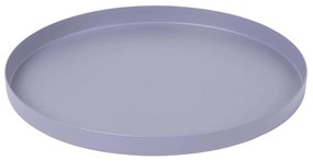 Broste Kovový podnos Donna Lavender Grey Ø 22 cm, fialová barva, kov