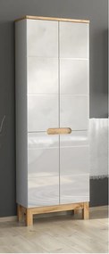 Koupelnová skřín Brela vysoká 2D, wotan/bílý lesk