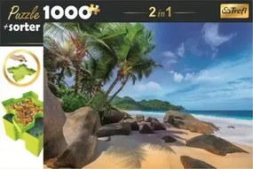 Trefl - Puzzle - 2v1 Exotická pláž s třídičem / 1000 dílků / 68.3 x 48