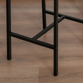 HOMCOM Barový stůl se 2 židlemi 3-dílná stolová sestava barová židle MDF v přírodní a černé barvě 89x45x87cm do kuchyně a jídelny