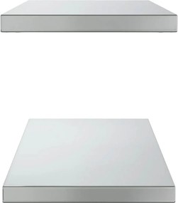 Nástěnné police 2 ks 75 x 30 cm stříbrné nerezová ocel 30282