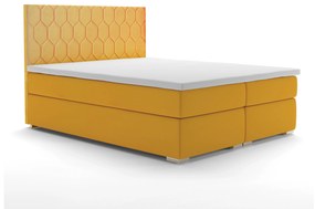 Kontinentální postel 180 cm Piranno (žlutá) (s úložným prostorem). 1020343