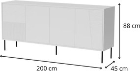 Komoda ABI 200 cm bílá