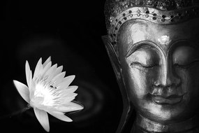 Tapeta božský černobílý Budha