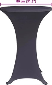 Strečové návleky na stůl 4 ks 80 cm antracitové 279086