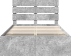 Rám postele s čelo Beton 120 x 190 cm Masivní borové dřevo 3411771