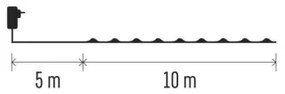 Vánoční osvětlení EMOS D3AC01 ZY1427T 100LED nano řetěz stříbrný 10m studená bílá s časovačem