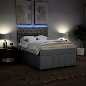 Box spring postel s matrací světle šedá 140 x 190 cm textil 3293970