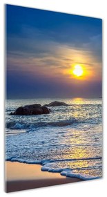 Wallmuralia Vertikální Fotoobraz na skle Západ slunce pláž 50x100