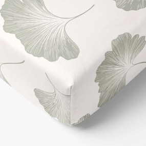 Goldea bavlněné napínací prostěradlo - listy ginkgo 80 x 200 cm