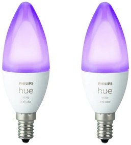 SADA 2x LED Stmívatelná žárovka Philips Hue WHITE AND COLOR E14/5,3W/230V