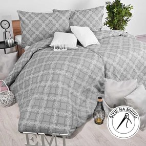 Povlečení bavlněné Dolce šedé EMI: Francouzský set1 220x200 + 2x (90x70)