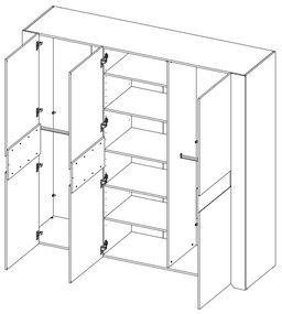 Sconto Šatní skříň ANGEL 22 dub craft bílý